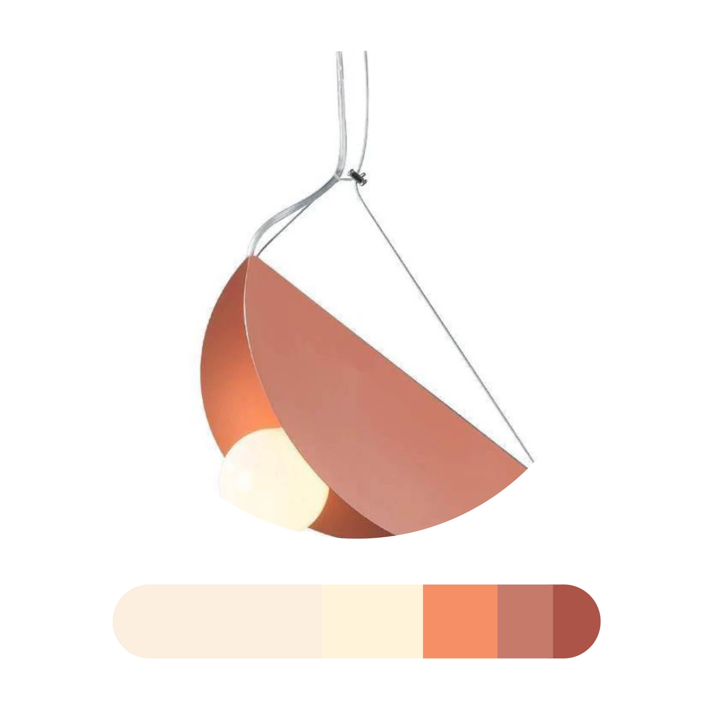 Glider Pendant Light - Coral - Light By Color
